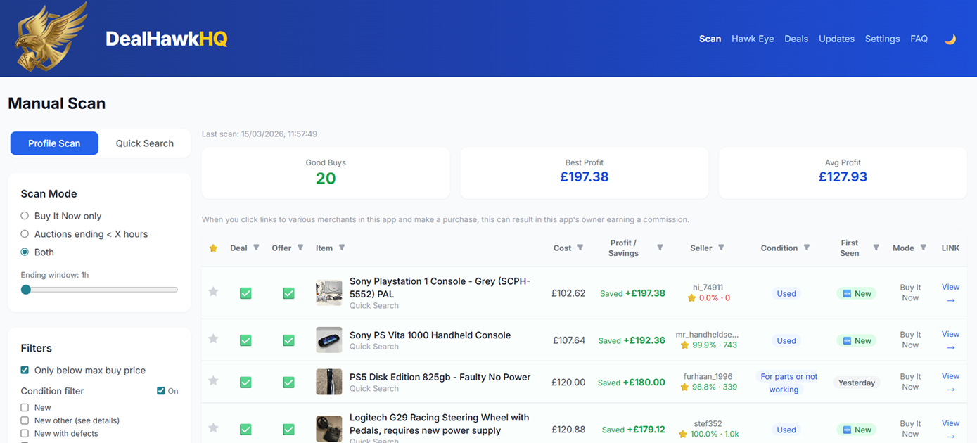 DealHawkHQ — Instant eBay Alerts & Automated Deal Scanner